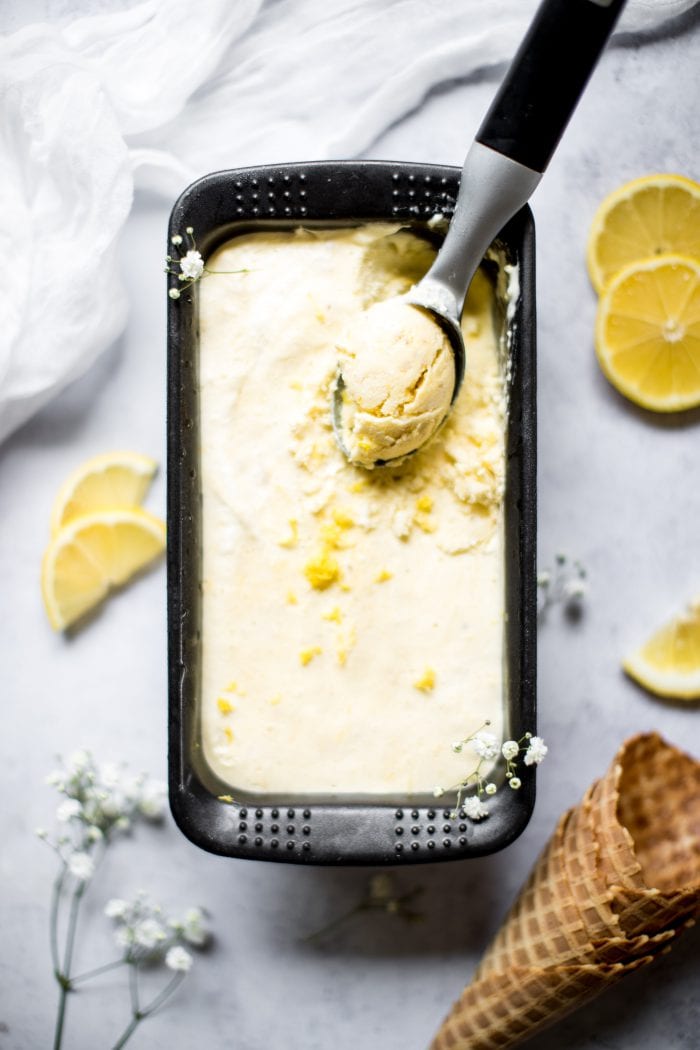 Lemon Ice Cream (No Churn, dairy free!) Kroll's Korner