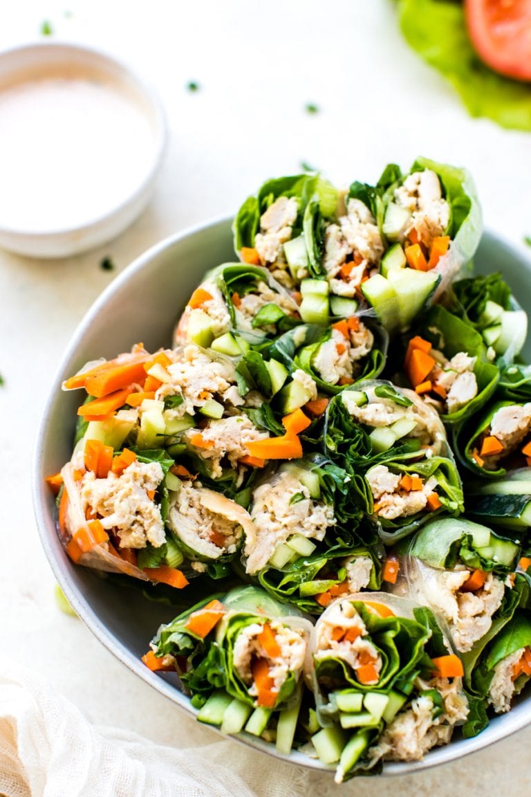 Rotisserie Chicken Summer Rolls (Gluten-Free) - Kroll's Korner