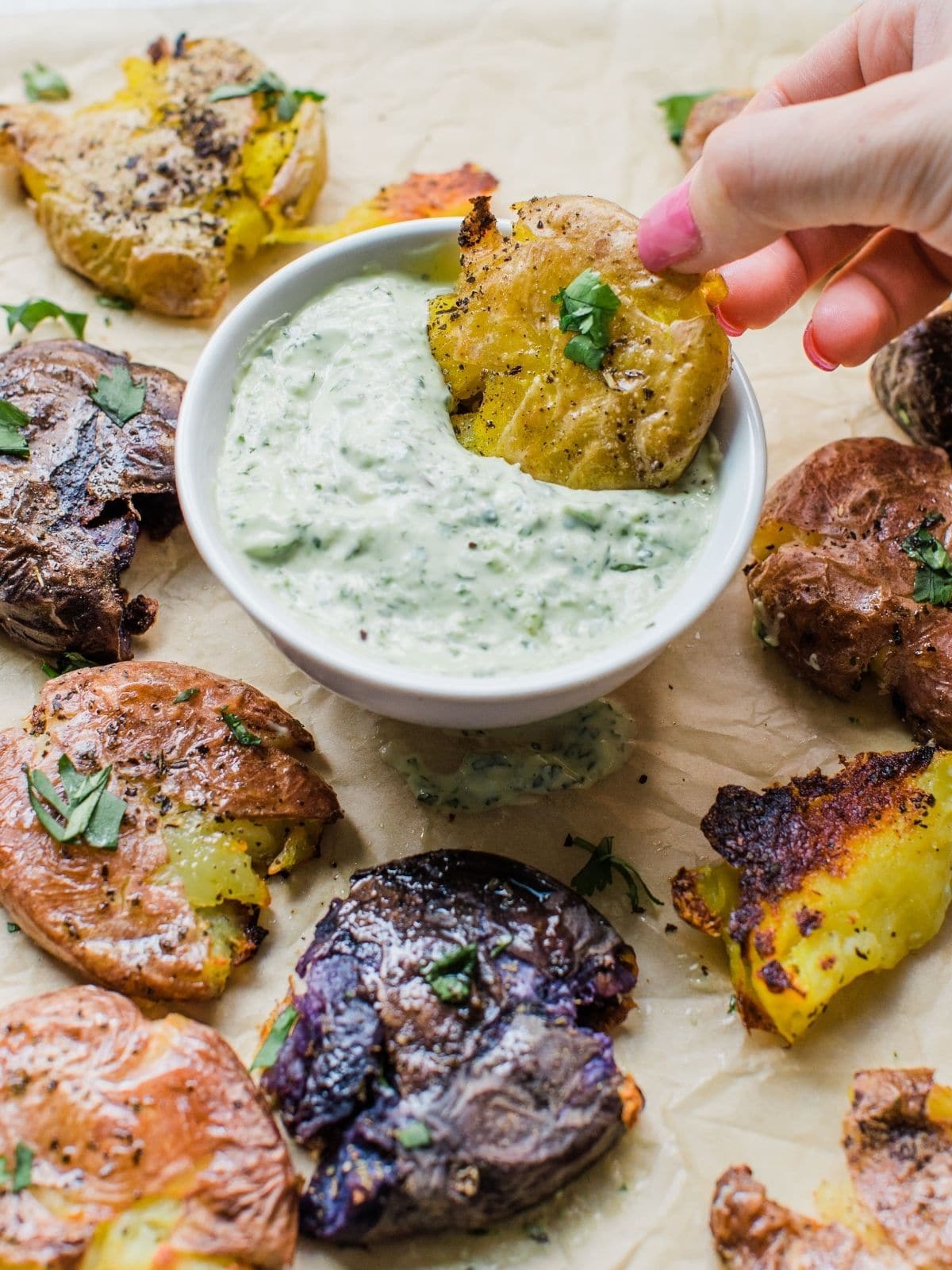Smashed Baby Potatoes • Kroll's Korner