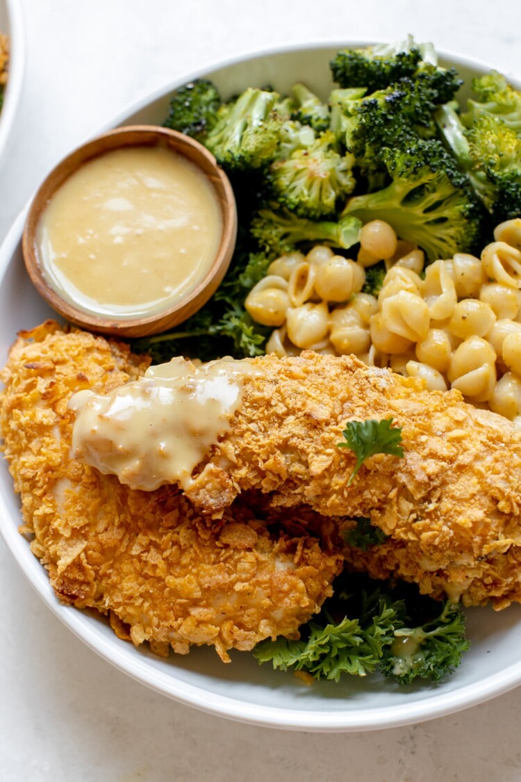 Cornflake Chicken Tenders with Honey Mustard • Kroll's Korner