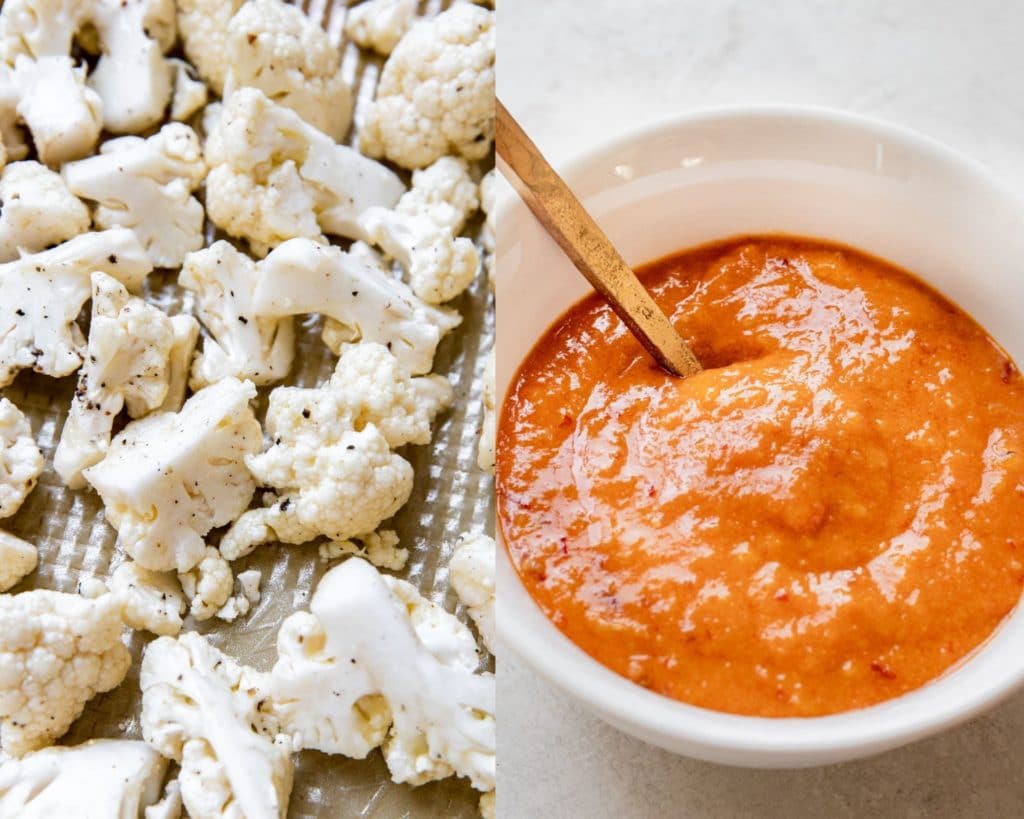 Spicy Roasted Cauliflower with Miso Chili Sauce • Kroll's Korner