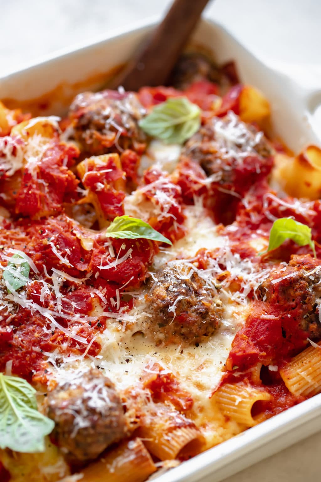 Back Pocket Baked Meatballs and Pasta • Kroll's Korner