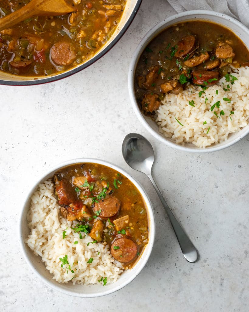 Chicken and Sausage Gumbo (Dark Roux) Kroll's Korner