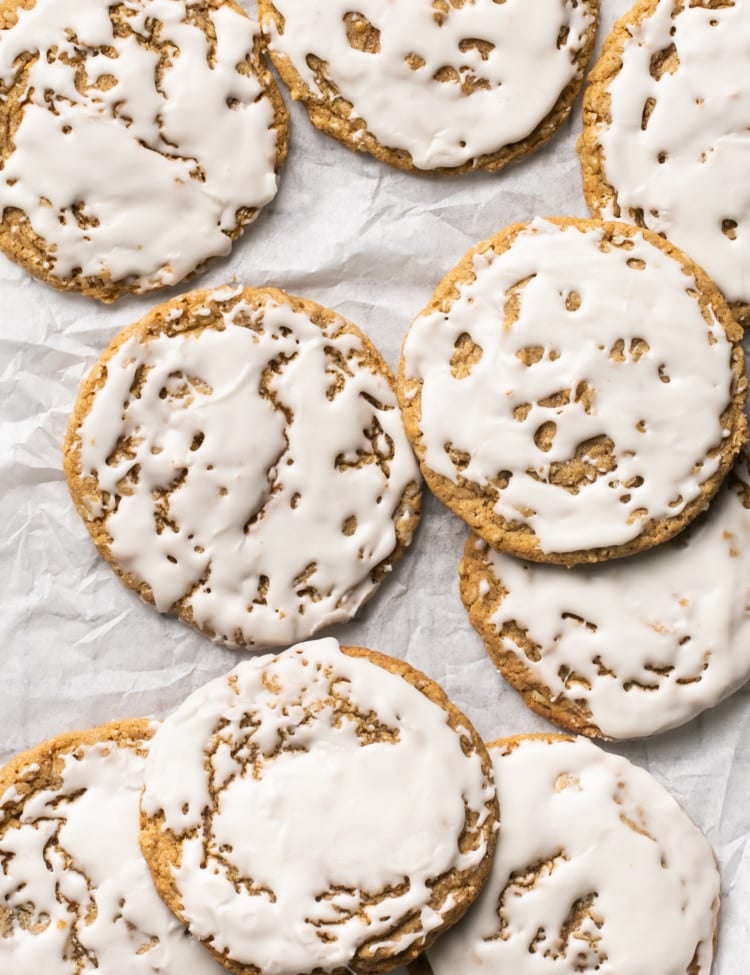 Iced Gingerbread Oatmeal Cookies