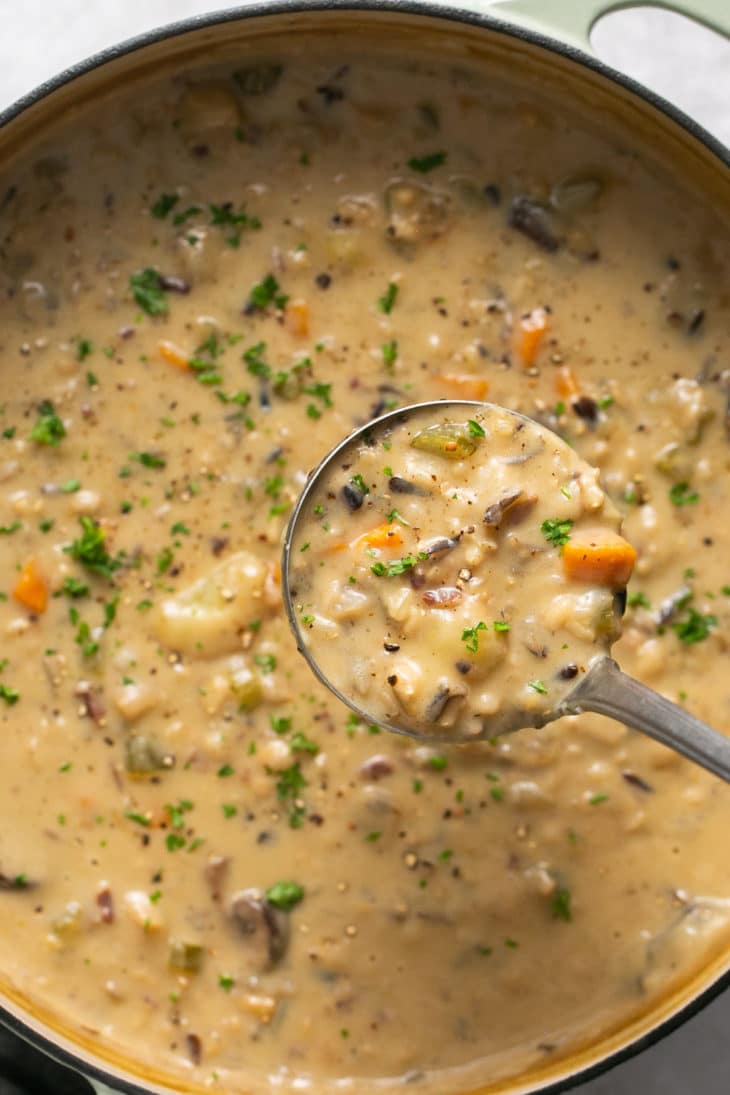 Creamy Wild Rice Soup • (Vegetarian) Kroll's Korner