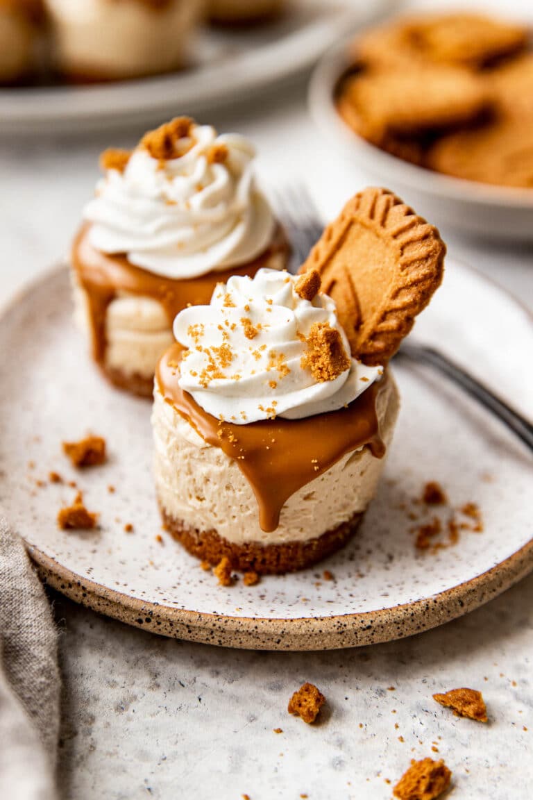 No Bake Mini Biscoff Cheesecakes • Kroll's Korner