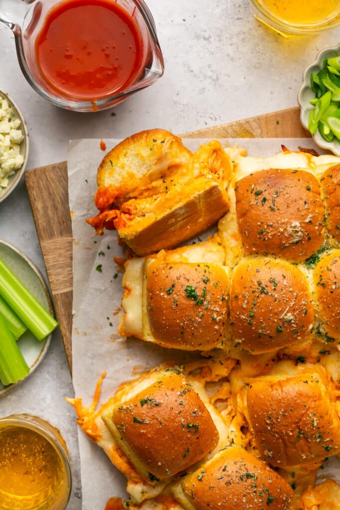 Sheet Pan Buffalo Chicken Sliders • Kroll's Korner