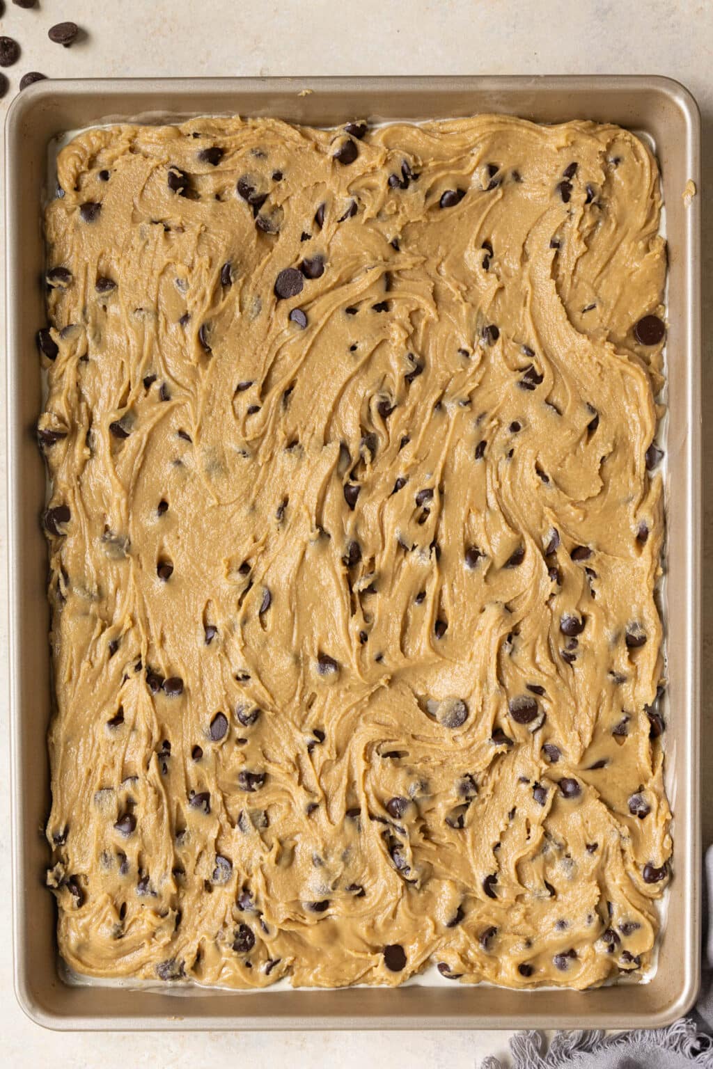 Sheet Pan Chocolate Chip Cookies (One Bowl, No Mixer!)