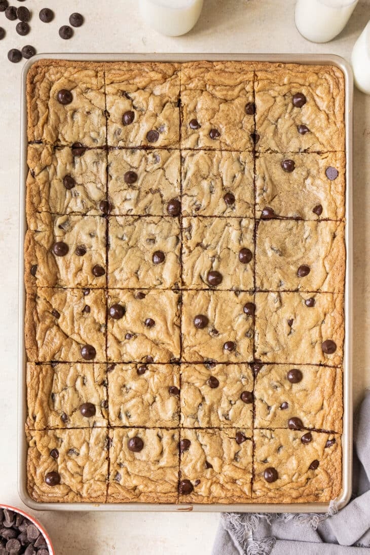 Sheet Pan Chocolate Chip Cookies (One Bowl, No Mixer!)