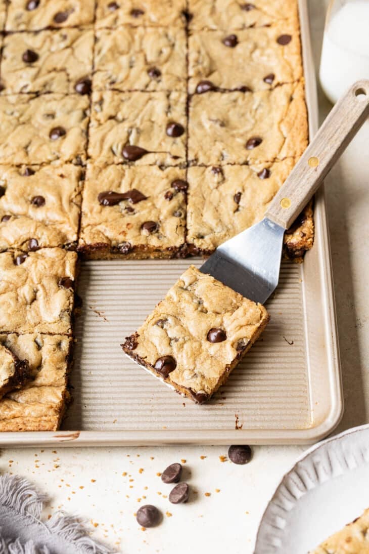 Sheet Pan Chocolate Chip Cookies (One Bowl, No Mixer!)