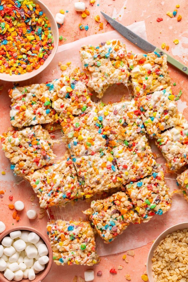 Fruity Pebble Rice Krispie Treats • Kroll's Korner
