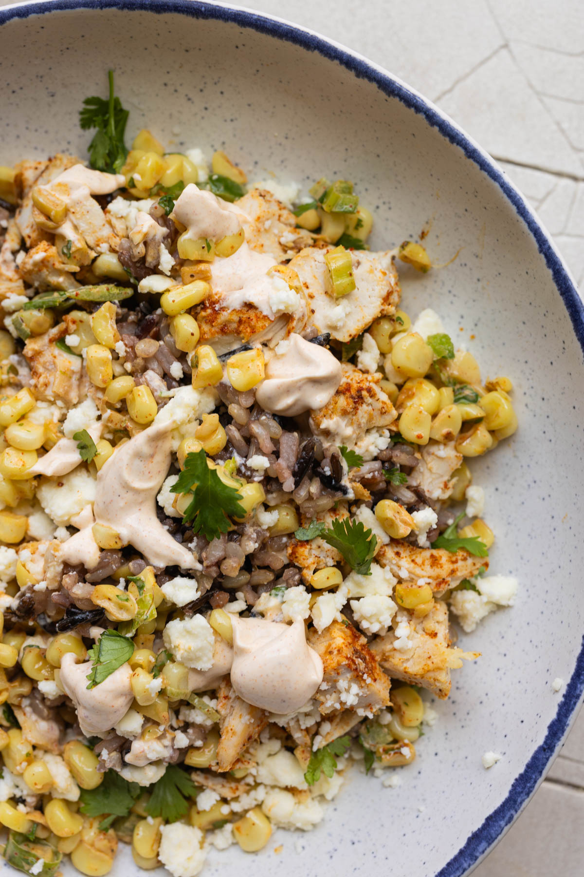 Easy Mexican Street Corn Chicken & Rice Bowls • Kroll's Korner