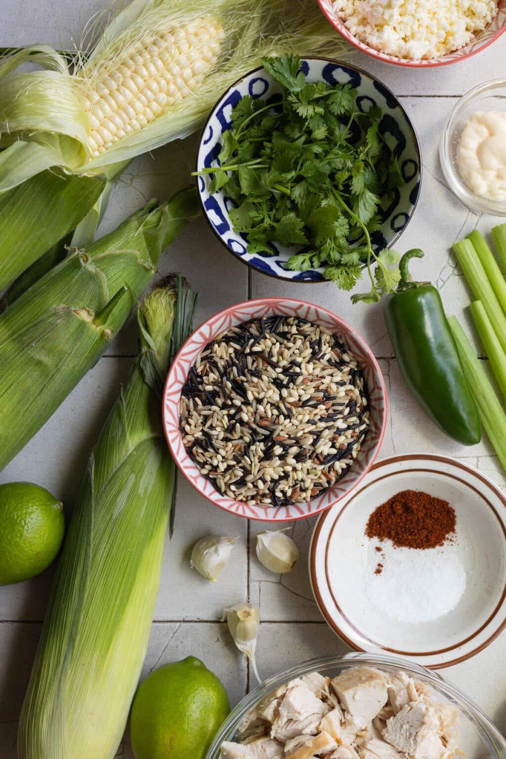 Easy Mexican Street Corn Chicken & Rice Bowls • Kroll's Korner
