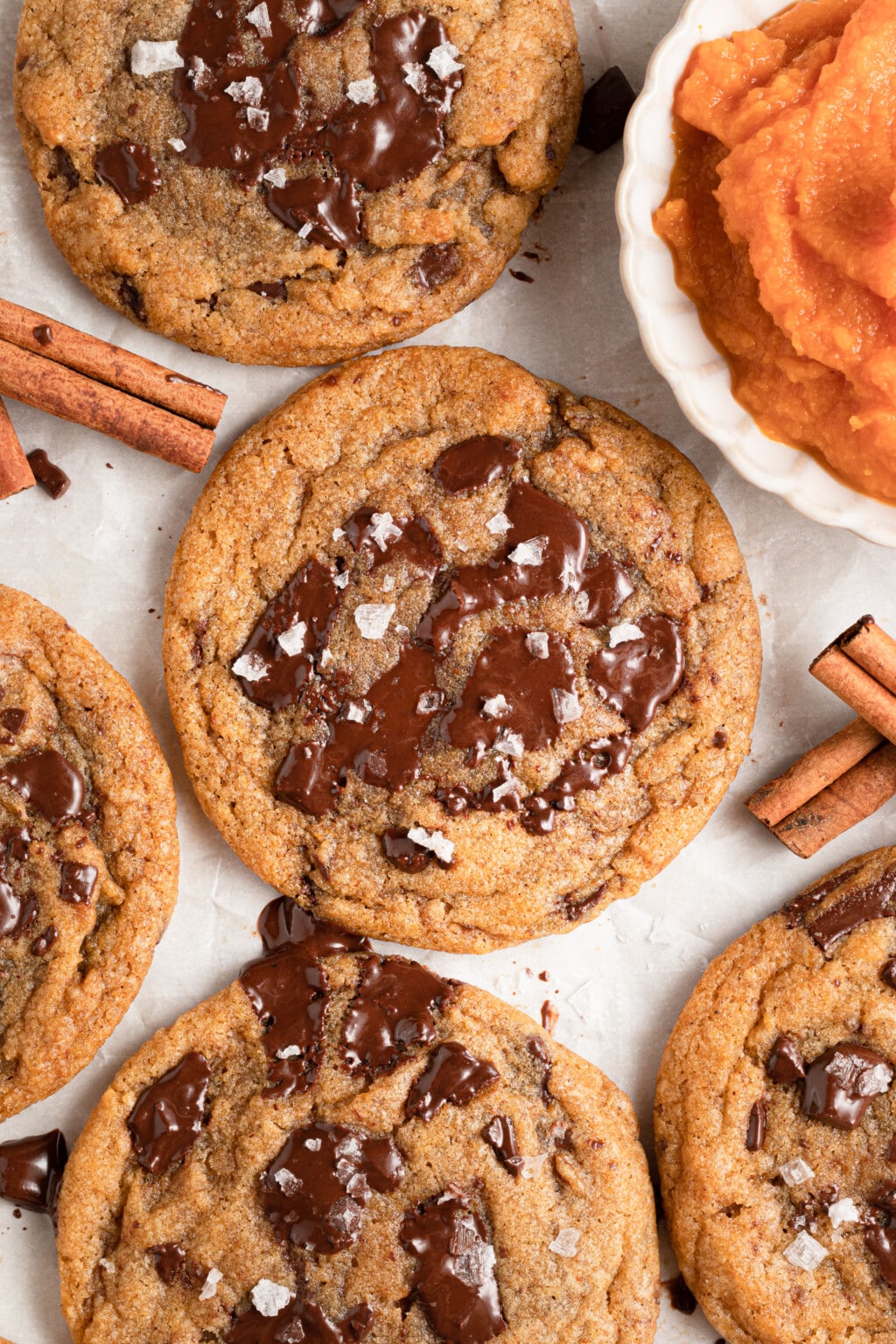 Thin and Chewy Chocolate Chunk Pumpkin Cookies • Kroll's Korner