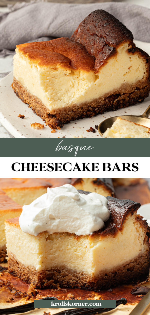 Basque Cheesecake Bars • Kroll's Korner