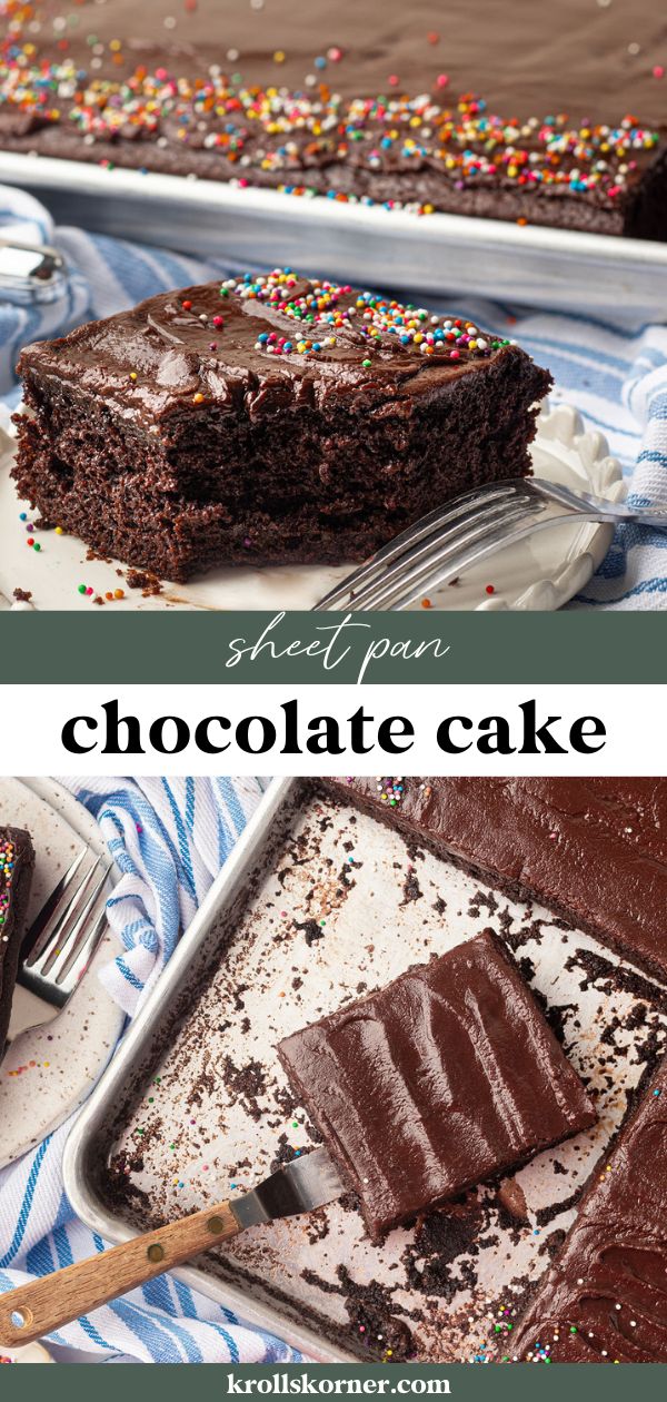 Sheet Pan Chocolate Cake • Kroll's Korner