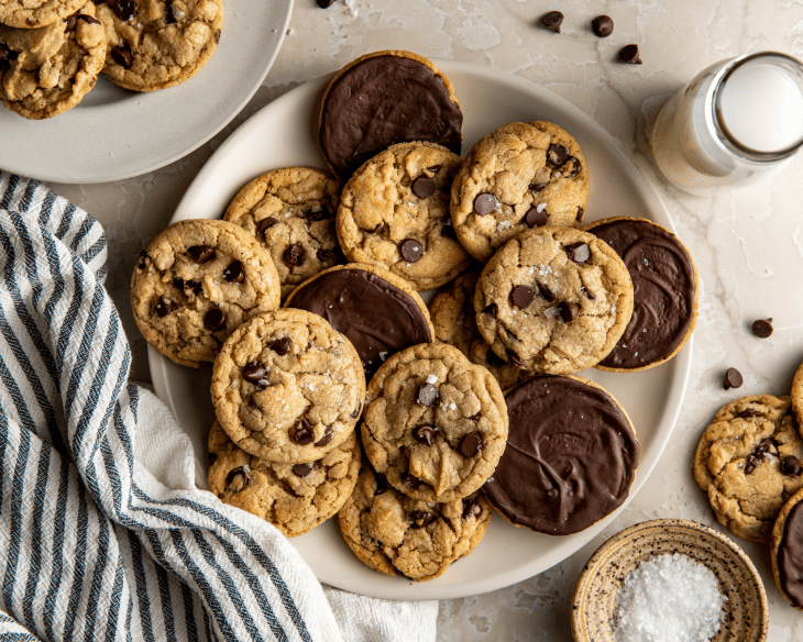Chocolate Dipped Brown Butter Cookies