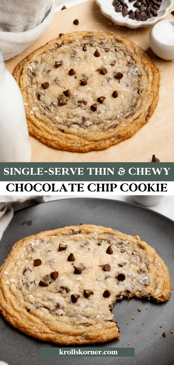Single-Serve Thin and Chewy Chocolate Chip Cookie