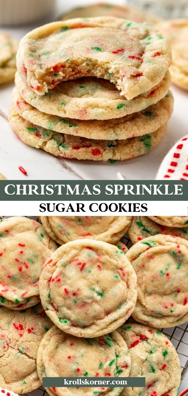 Christmas Sprinkle Sugar Cookies (Soft & Chewy!)