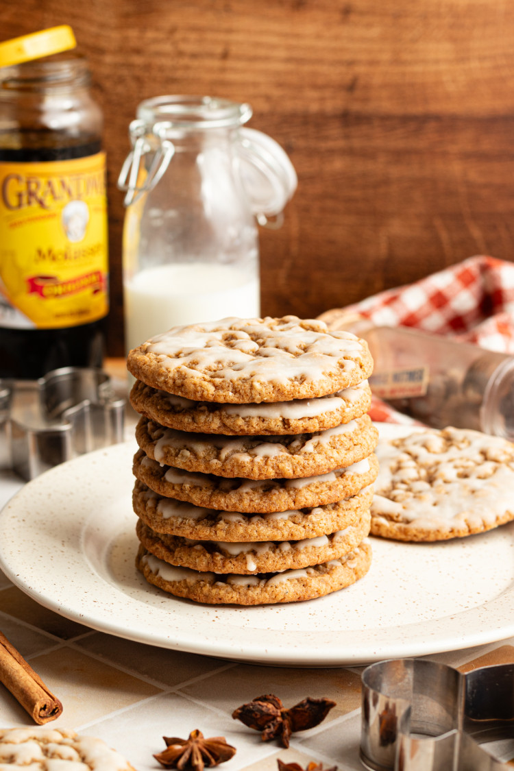 Iced Gingerbread Oatmeal Cookies