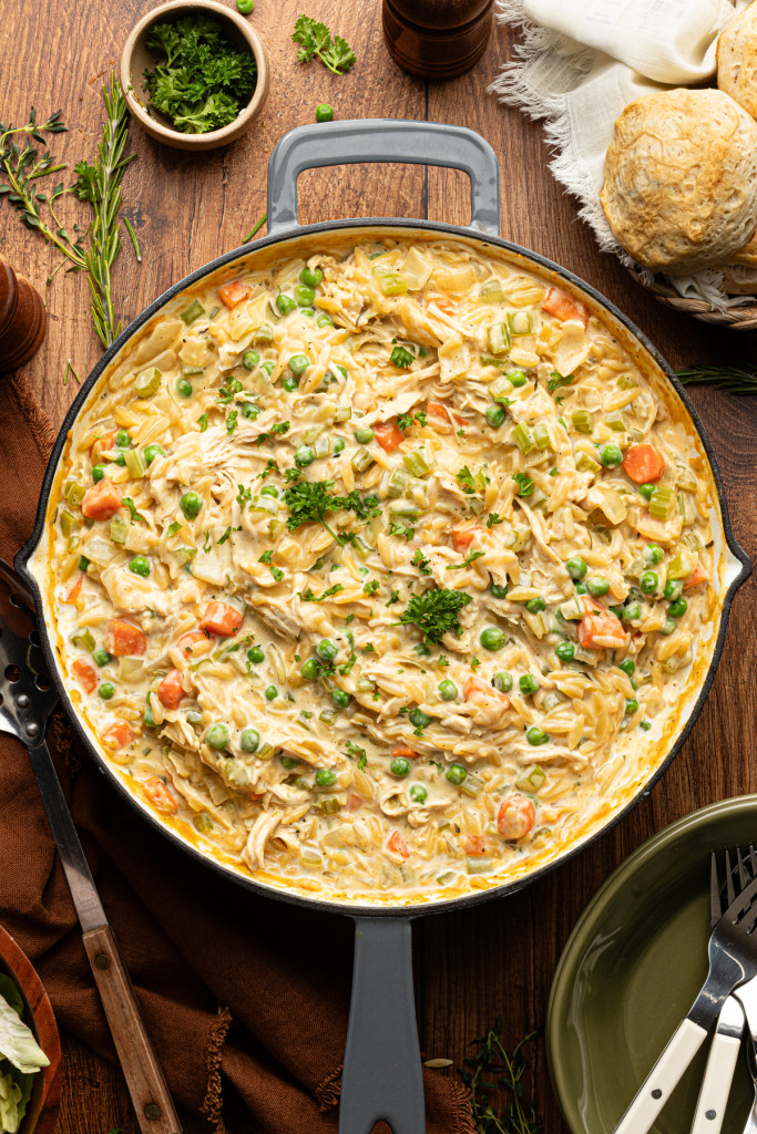 Chicken Pot Pie Orzo (One Pan!)