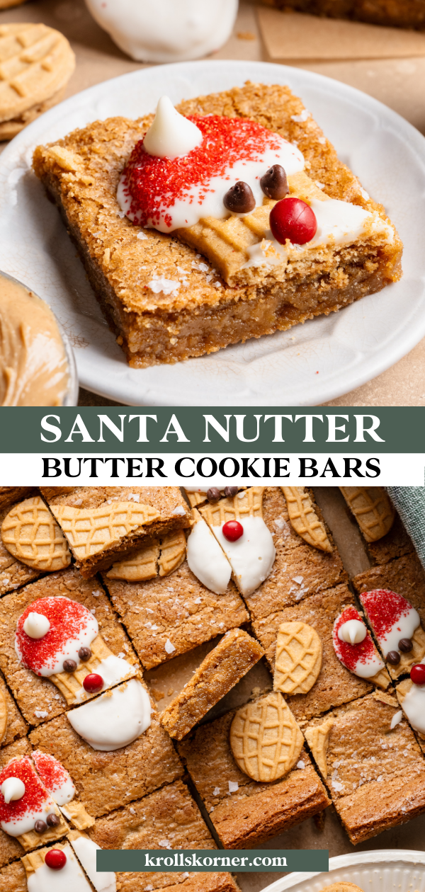 Santa Nutter Butter Cookie Bars