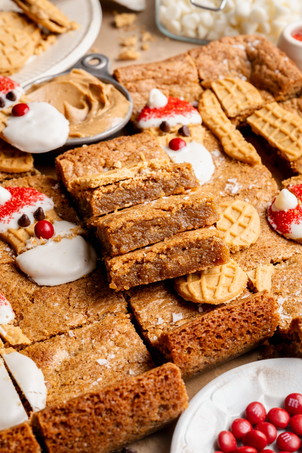 Santa Nutter Butter Cookie Bars